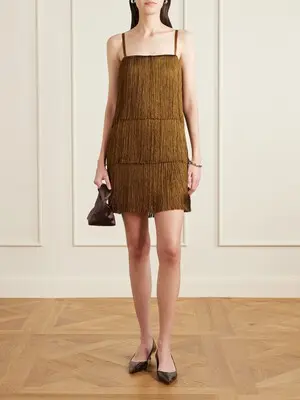 ESSE STUDIOS Cinca Tiered Fringed Mini Dress