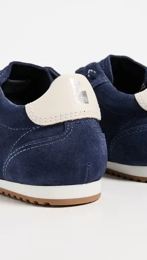 Larroude Stella Sneakers - Navy Suede/ivory Leather