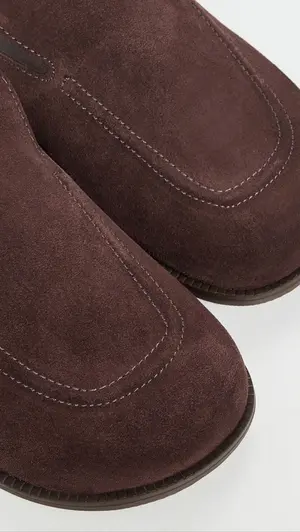 Larroude X Parke Clogs - Heavy Suede Brown