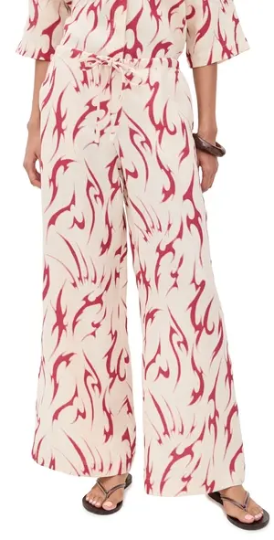 Oas Printed Linen Trousers