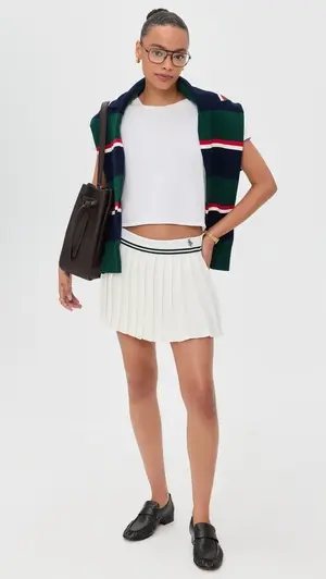 SPORTY & RICH Abigail Pleated Mini Skirt