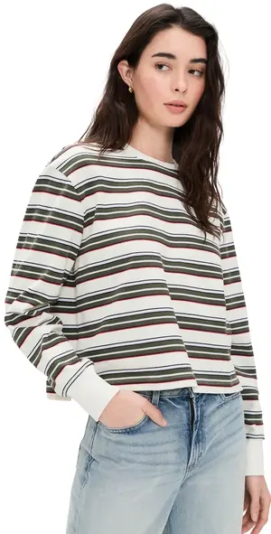 Joe's Jeans Boxy Striped Long Sleeve Tee