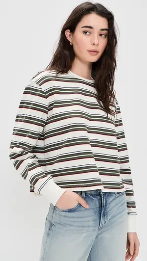 Joe's Jeans Boxy Striped Long Sleeve Tee