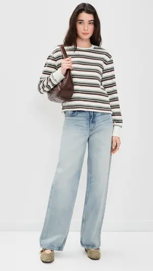 Joe's Jeans Boxy Striped Long Sleeve Tee