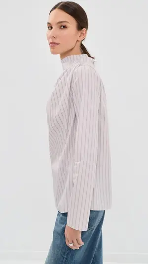 KALLMEYER Penelope Draped Blouse - Dove Stripe