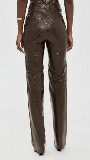 CULTNAKED Embossed Crocodile Print Pants - Brown Croc