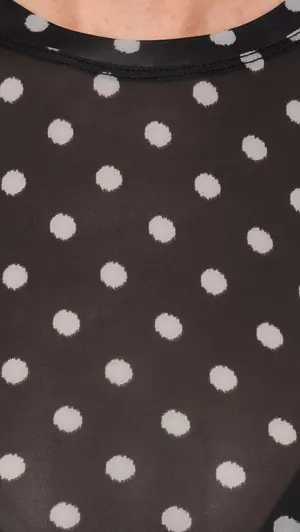 GANNI Printed Sheer Jersey Long Sleeve