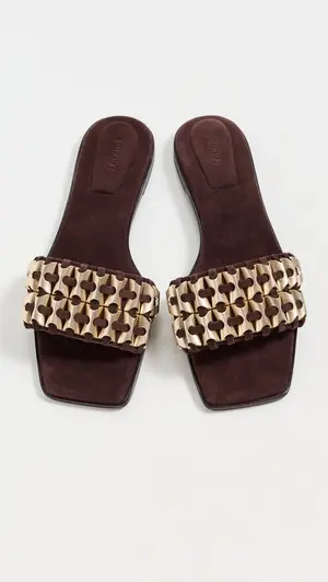 Simkhai Faye Beaded Suede Slides
