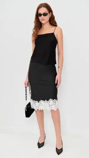 Lioness Anchored Midi Skirt - Noir