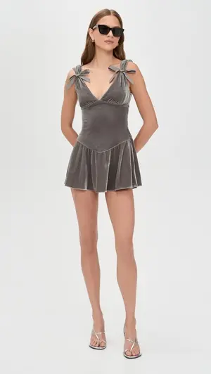 GUIZIO Aria Velvet Mini Dress