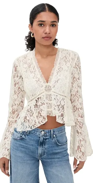 Women's Button Up Lace Blouses
