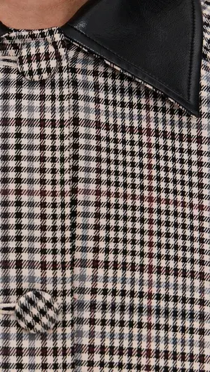LE BOP Winnie Button Jacket - Tan Plaid