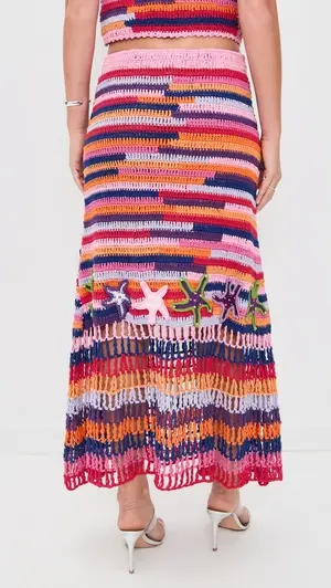 Celiab Venus Crochet Stripe Skirt