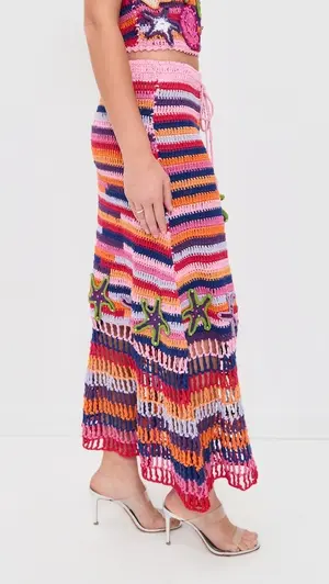 Celiab Venus Crochet Stripe Skirt