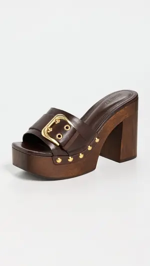Schutz Irie Platform Sandals - Chestnut Brown