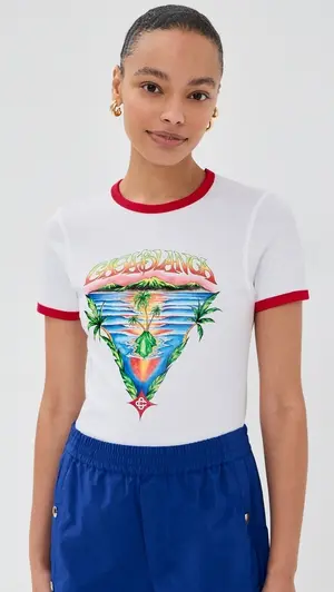 Casablanca Longline Ringer Tee - Innocence Triangle