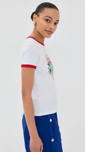 Casablanca Longline Ringer Tee - Innocence Triangle