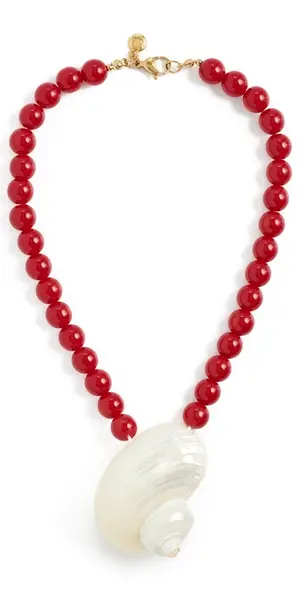 MAYAMAR Shell Pendant Necklace - Cherry