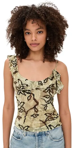 SIEDRES Arla Top - Ecru/brown