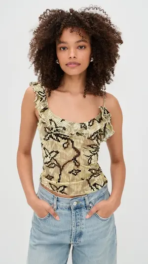 SIEDRES Arla Top - Ecru/brown