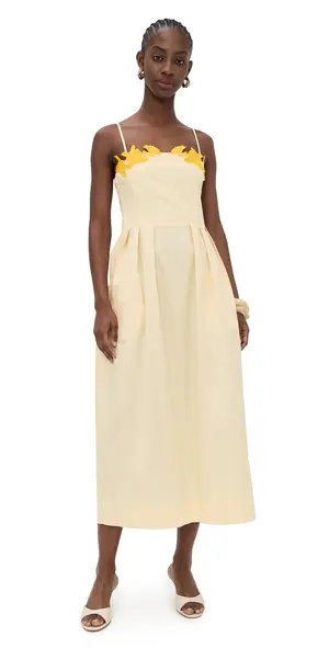 Fanm Mon Lorr Marassa Midi Dress - Light Yellow