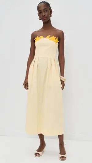 Fanm Mon Lorr Marassa Midi Dress - Light Yellow