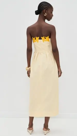 Fanm Mon Lorr Marassa Midi Dress - Light Yellow