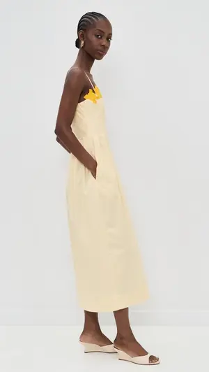 Fanm Mon Lorr Marassa Midi Dress - Light Yellow