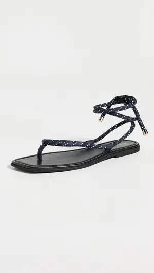 Veronica Beard Carmina Cord Sandals - Eclipse/coconut