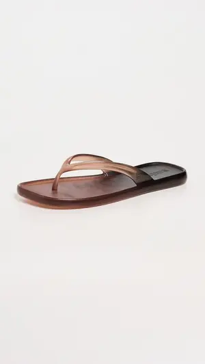 Melissa Beachwear Flip Flops - Brown/black