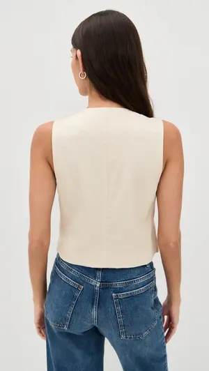 LE BOP Simone Satin Vest - Ivory