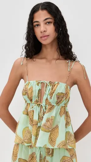 Ulla Johnson Tallulah Coverup Top - Water Blossoms