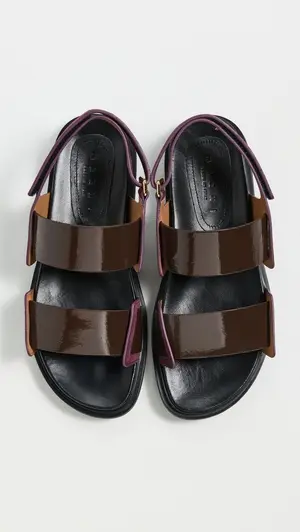 Marni Fussbett Sandals - Dark Brown/bordeaux