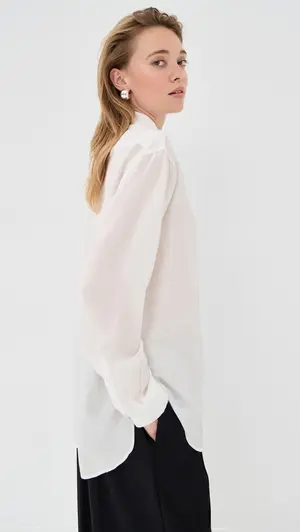 Tibi Silk Voile Pintucked Shirt
