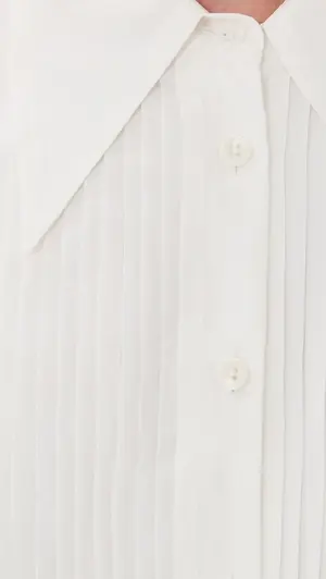 Tibi Silk Voile Pintucked Shirt