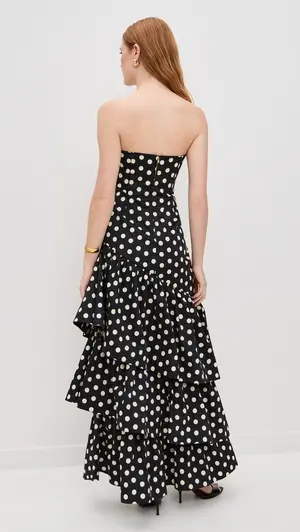 Cara Cara Sonoma Strapless Polka-dot Maxi Dress