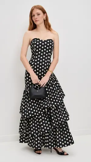 Cara Cara Sonoma Strapless Polka-dot Maxi Dress