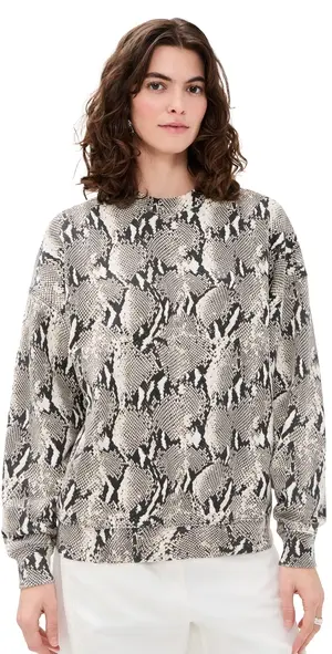 ANINE BING Miles Snakeskin Print Sweatshirt - Washed Python