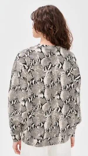 ANINE BING Miles Snakeskin Print Sweatshirt - Washed Python