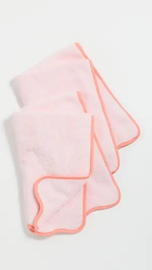 WEEZIE Scallop Hand Towels 2 Pack - Light Pink
