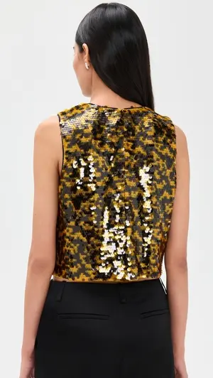 Staud Seraphina Sequin Top
