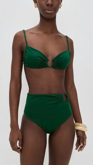 Johanna Ortiz Sumatra Tangle Up Bikini Top - Dark Green