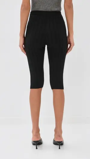 THE ELDER STATESMAN Cashmere Rib Knit Capri Pants