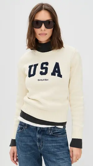 SPORTY & RICH Usa Knitted Sweater