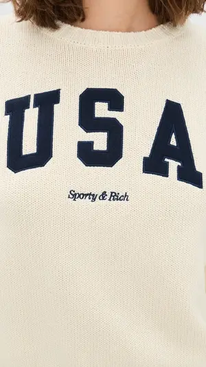 SPORTY & RICH Usa Knitted Sweater
