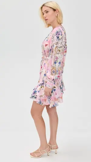 Camilla Button-front Frill Dress