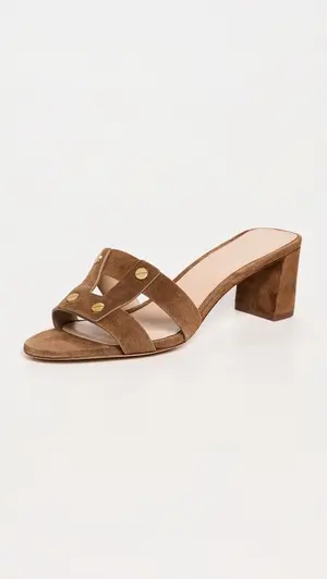 Veronica Beard Via Suede Block Heel Sandals