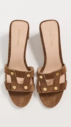 Veronica Beard Via Suede Block Heel Sandals