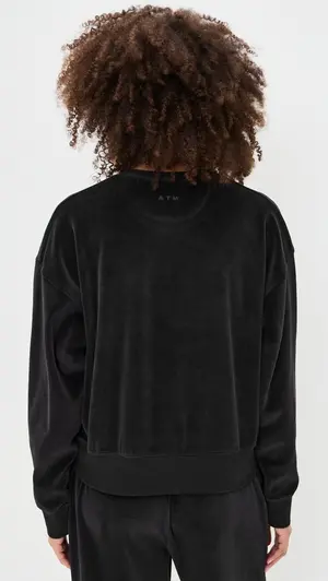 ATM Anthony Thomas Melillo Velour Crew Neck Sweatshirt
