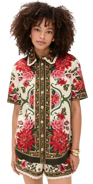 Farm Rio Floral Print Shirt
